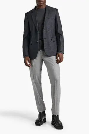 Sandro Checked Wooltweed Blazer - Charcoal