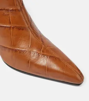 Paris Texas Jane Croc-effect Leather Boots - Brown