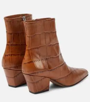 Paris Texas Jane Croc-effect Leather Boots - Brown