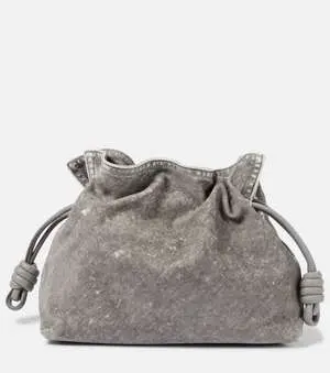 Loewe Loewe Flamenco Suede Clutch Grey