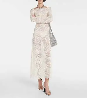 Rabanne Off-shoulder Lace Maxi Dress - White