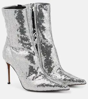 Alexandre Vauthier Alexandre Vauthier Sequined Ankle Boots Silver
