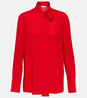 Valentino Garavani Bow-detail Silk Blouse - Red