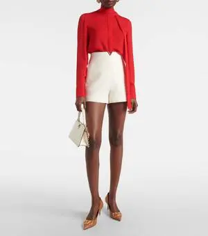 Valentino Garavani Bow-detail Silk Blouse - Red