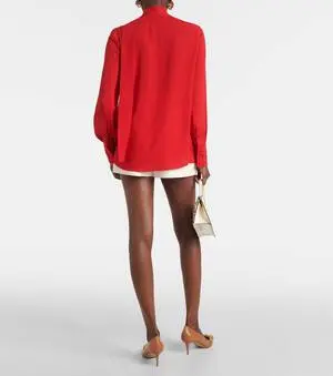 Valentino Garavani Bow-detail Silk Blouse - Red