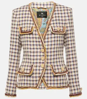 Etro Checked Cotton-blend Jacket - Multicoloured