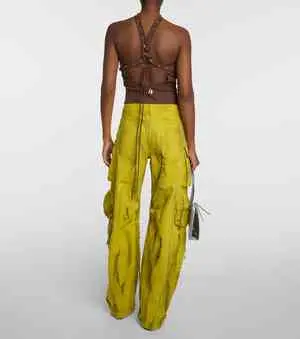 Attico Fern Mid-rise Cargo Jeans - Yellow