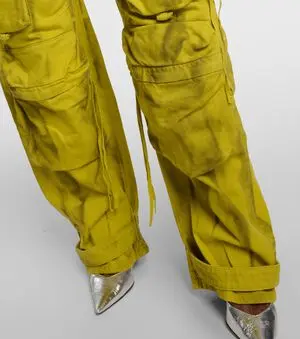Attico Fern Mid-rise Cargo Jeans - Yellow