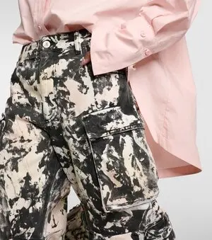 Attico Fern Printed Cargo Jeans - Multicoloured