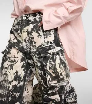 Attico Fern Printed Cargo Jeans - Multicoloured