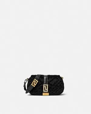 Versace Velvet Greca Goddess Mini Bag Black+gold