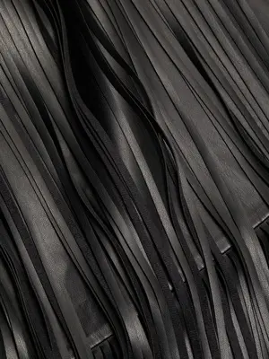 L'Agence Karolina Fringe Faux Leather Skirt - Black