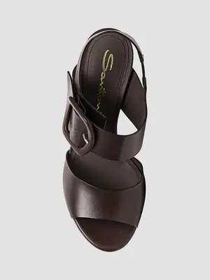 Santoni Bruxel 105mm Leather Platform Sandals