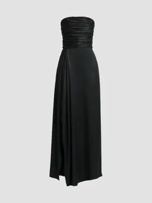 Giorgio Armani Strapless Gathered Silk Gown