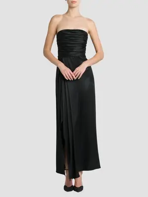 Giorgio Armani Strapless Gathered Silk Gown