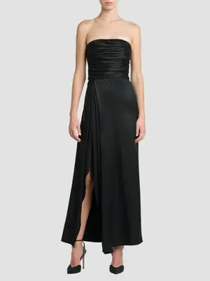 Giorgio Armani Strapless Gathered Silk Gown
