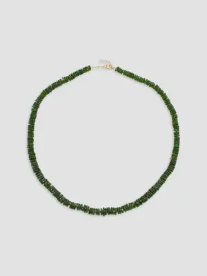 Jia Jia Atlas 14k Yellow Gold & Chrome Diopside Beaded Necklace - Green