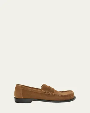 Loewe Campo Suede Penny Loafers - Tobacco