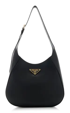 Prada Medium Leather Shoulder Bag - Black