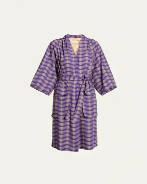 Dries Van Noten Debrasa Abstract-print Belted Dress