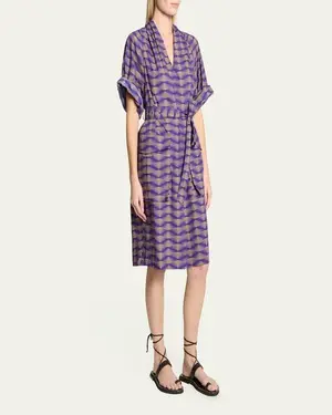 Dries Van Noten Debrasa Abstract-print Belted Dress