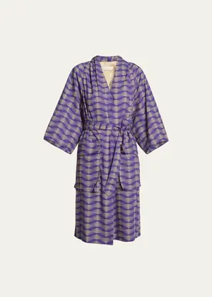Dries Van Noten Debrasa Abstract-print Belted Dress