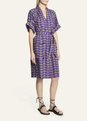 Dries Van Noten Debrasa Abstract-print Belted Dress