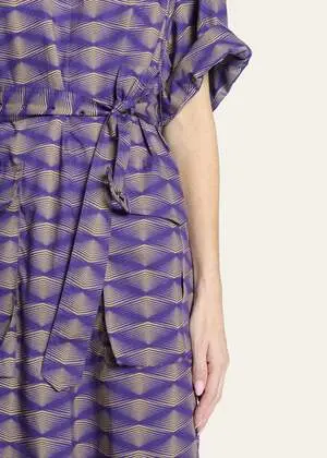 Dries Van Noten Debrasa Abstract-print Belted Dress