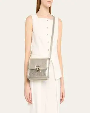 Ralph Lauren Rl 888 Metallic Leather Crossbody Bag