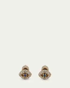 Ileana Makri Sapphire And Diamond Kitten Eye Stud Earrings