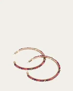 ELSIE FRIEDA Everyday Ball Hoop Earrings - Crimson