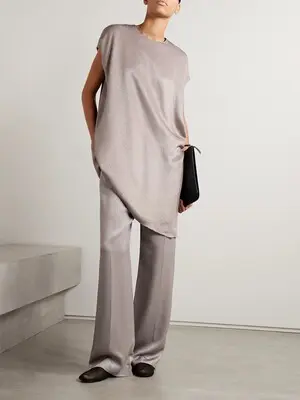 FFORME Maud Metallic Cloqué Wide-leg Pants - Neutrals