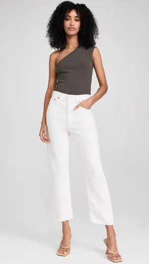 AGOLDE 90s Crop Loose Straight Jeans - Fortune Cookie