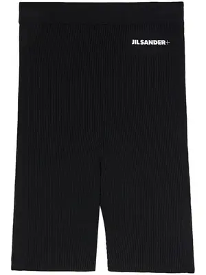 JIL SANDER Seamless Cotton Shorts - Black