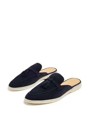 SCAROSSO Lucrezia Suede Mules - Blue