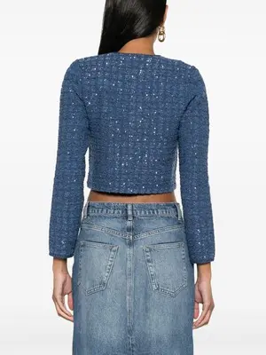 Sandro Sequin-embellished Cropped Tweed Jacket