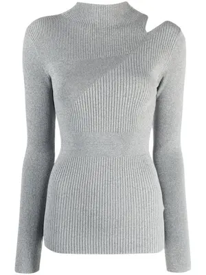 Calvin Klein Cut-out Ribbed-knit Top