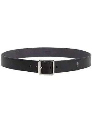 FERRAGAMO Square-buckle Leather Belt - Black