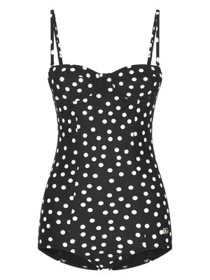Dolce & Gabbana Polka-dot Balconette Swimsuit - Black