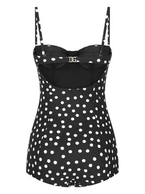 Dolce & Gabbana Polka-dot Balconette Swimsuit - Black