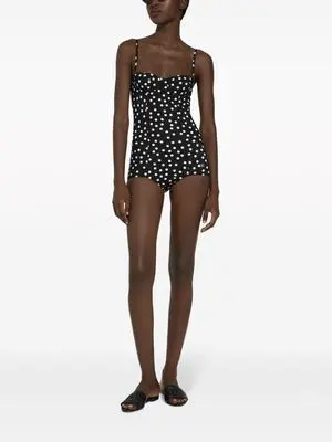 Dolce & Gabbana Polka-dot Balconette Swimsuit - Black