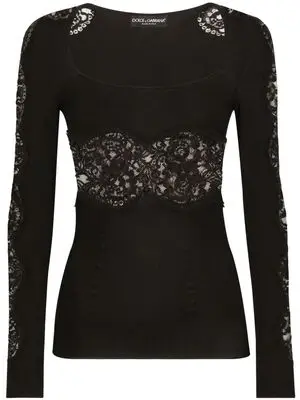 Dolce & Gabbana Floral-lace Knit Jumper