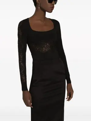 Dolce & Gabbana Floral-lace Knit Jumper