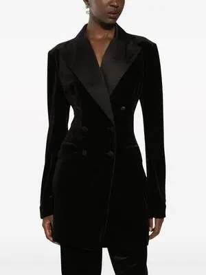 Dolce & Gabbana Turlington Velvet Blazer - Black