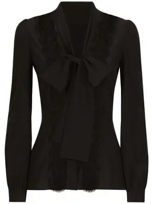 Dolce & Gabbana Bow-detailed Satin Shirt