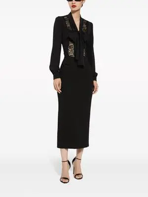 Dolce & Gabbana Bow-detailed Satin Shirt