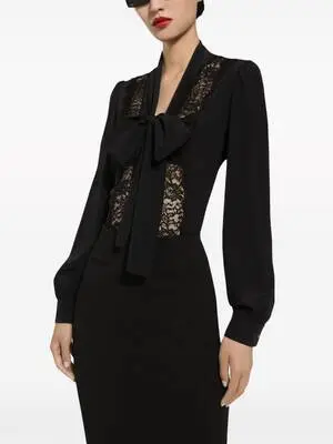 Dolce & Gabbana Bow-detailed Satin Shirt