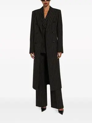 Dolce & Gabbana Pinstriped Double-breasted Coat - Black