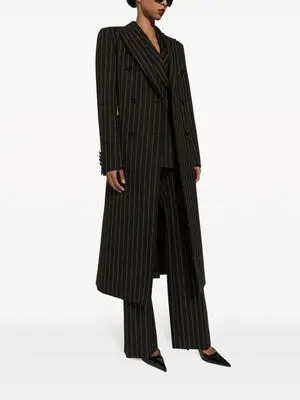 Dolce & Gabbana Pinstriped Double-breasted Coat - Black