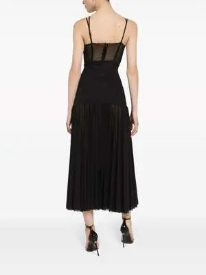 Dolce & Gabbana Dg-plaque Tulle Midi Dress